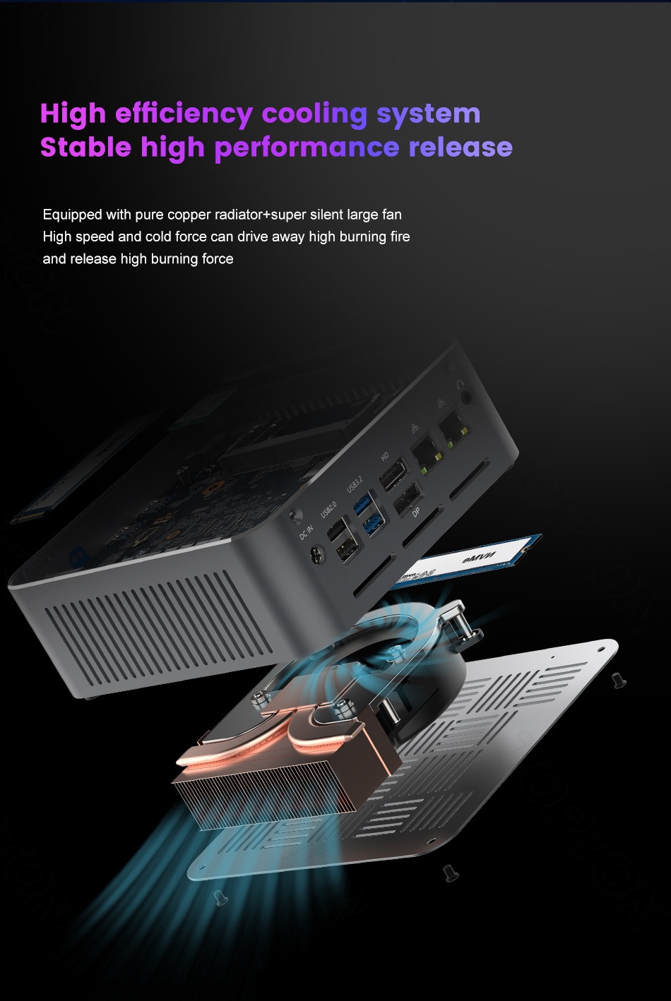 Elementkey iON5-X - Intel i5 12450H - Krachtige Mini PC – 16GB RAM - Computer – 1000GB SSD ...